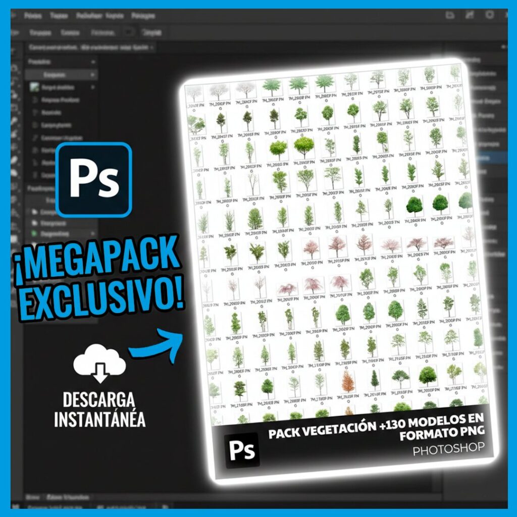 DESCARGA PACK VEGETACIÓN 4K +130 MODELOS EN FORMATO PNG - ARQUITECTURA ...