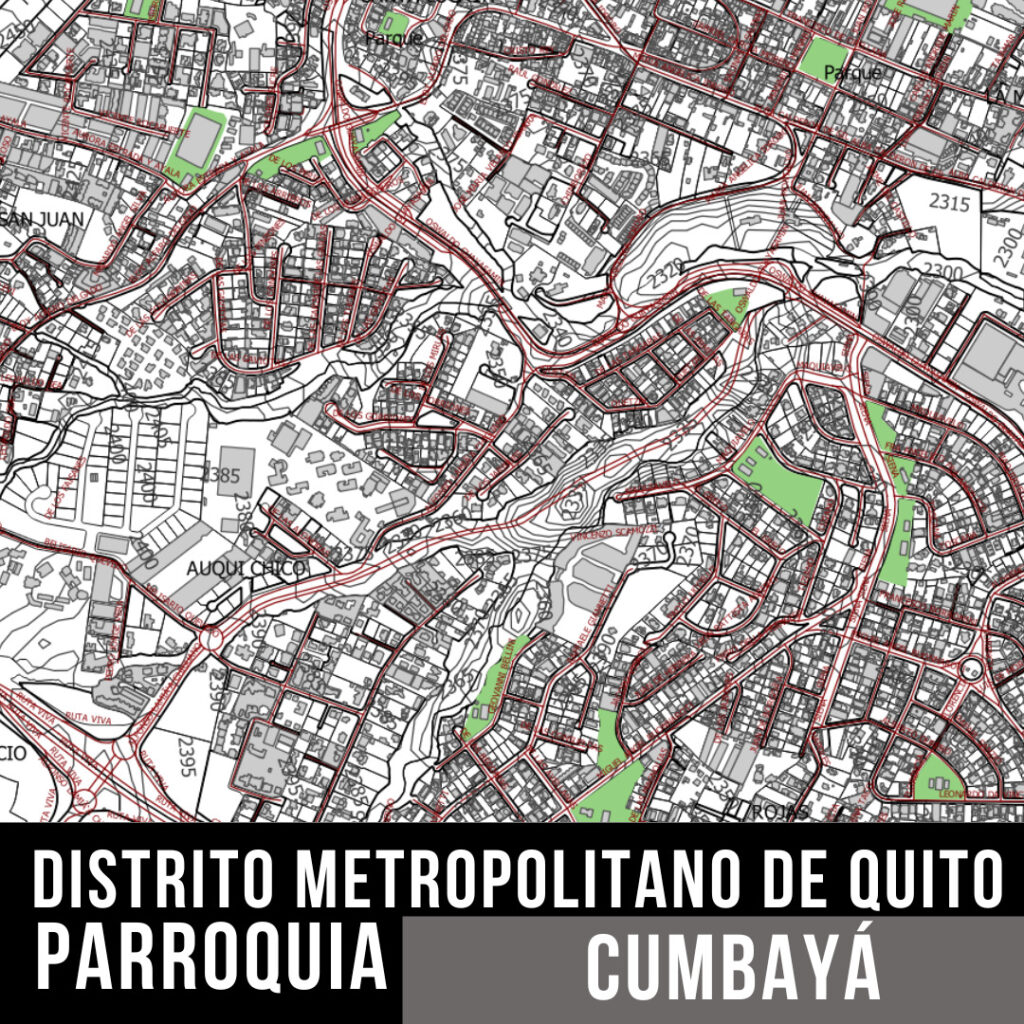 MAPA PREDIAL PARROQUIA CUMBAYÁ DM QUITO + CURVAS DE NIVEL ...
