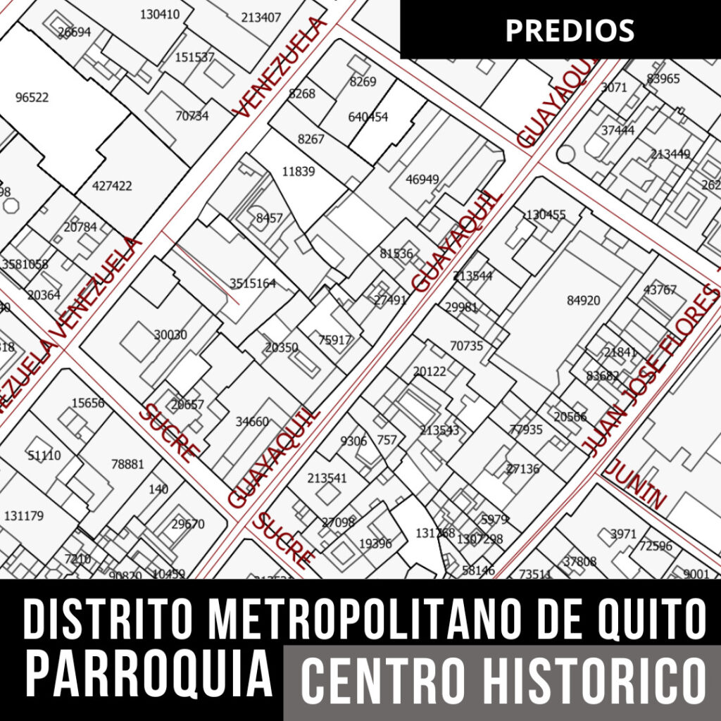 MAPA PREDIAL PARROQUIA CENTRO HISTÓRICO DM QUITO + CURVAS DE NIVEL ...