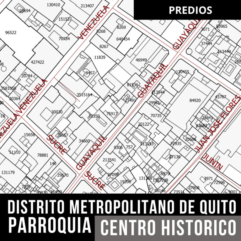 MAPA PREDIAL PARROQUIA CENTRO HISTÓRICO DM QUITO + CURVAS DE NIVEL ...