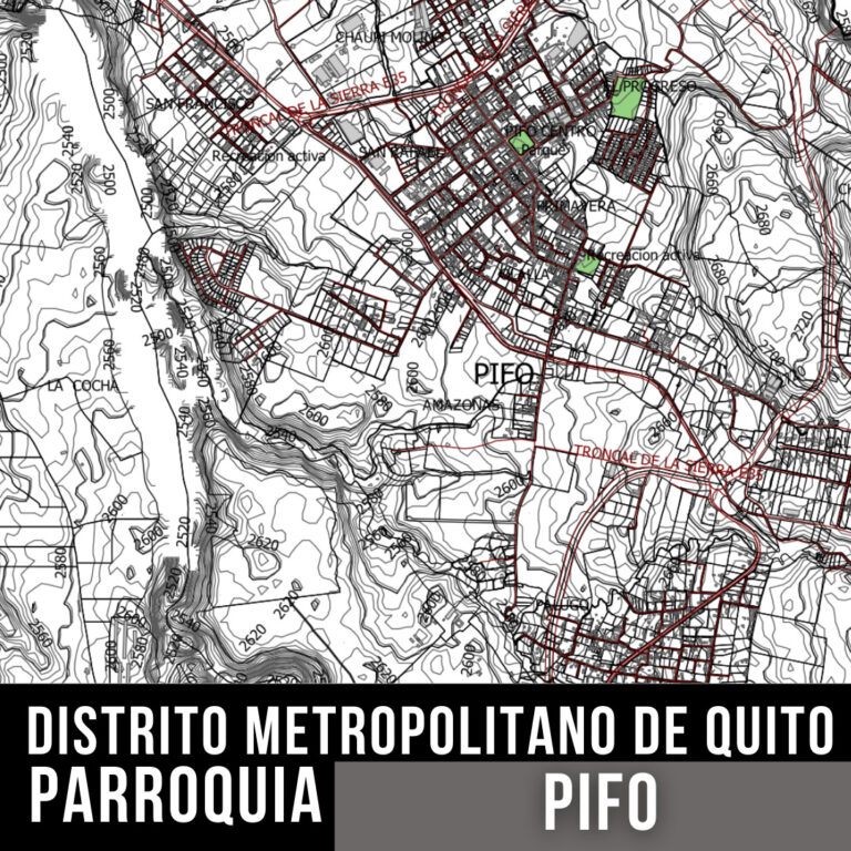 MAPA PREDIAL PARROQUIA PIFO DM QUITO + CURVAS DE NIVEL - ARQUITECTURA ...