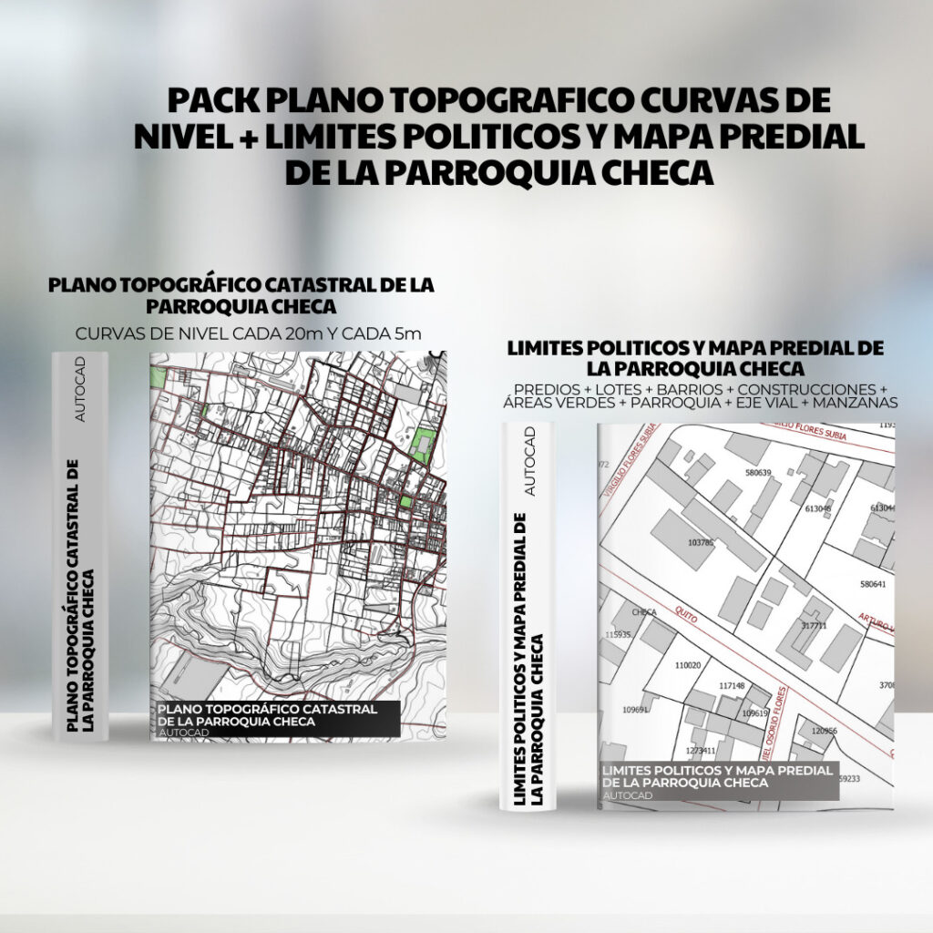 MAPA PREDIAL PARROQUIA CHECA DM QUITO + CURVAS DE NIVEL - ARQUITECTURA ...