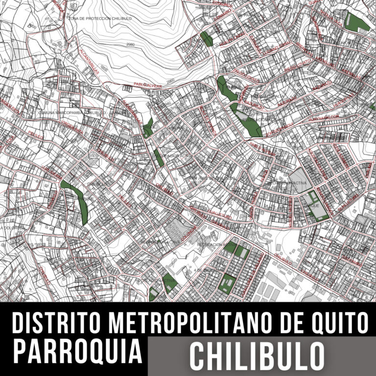 MAPA PREDIAL PARROQUIA CHILIBULO DM QUITO + CURVAS DE NIVEL ...