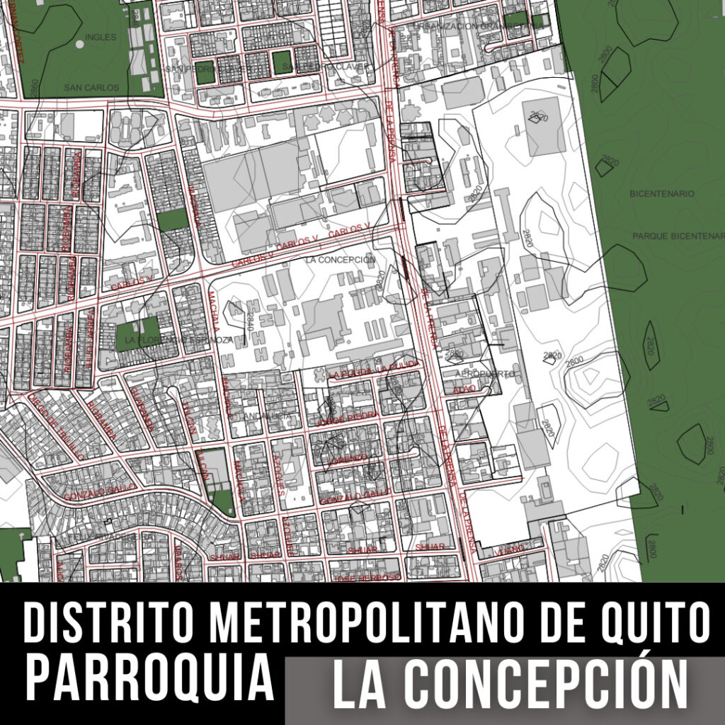 MAPA PREDIAL PARROQUIA LA CONCEPCIÓN DM QUITO + CURVAS DE NIVEL ...