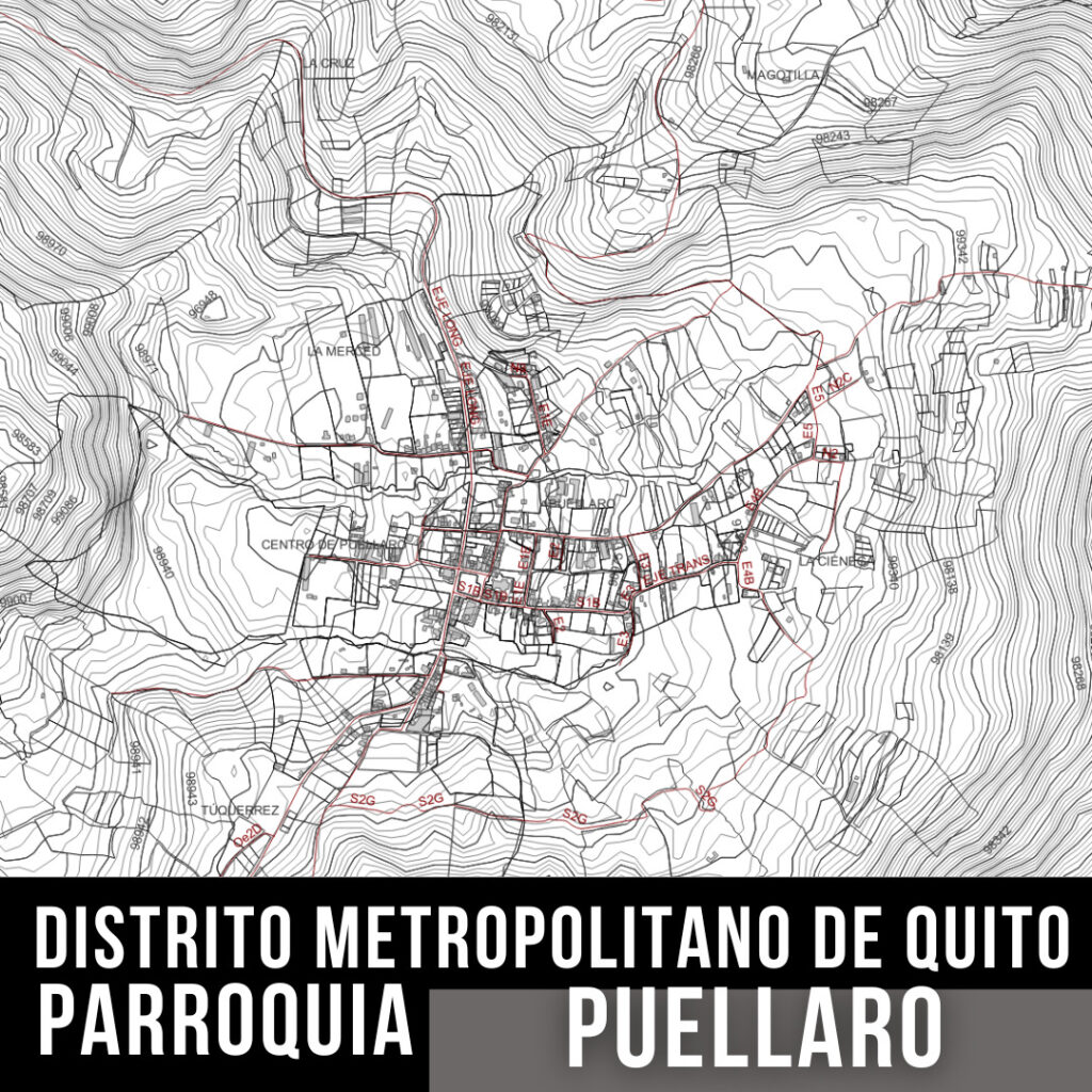 MAPA PREDIAL PARROQUIA PUELLARO DM QUITO + CURVAS DE NIVEL ...