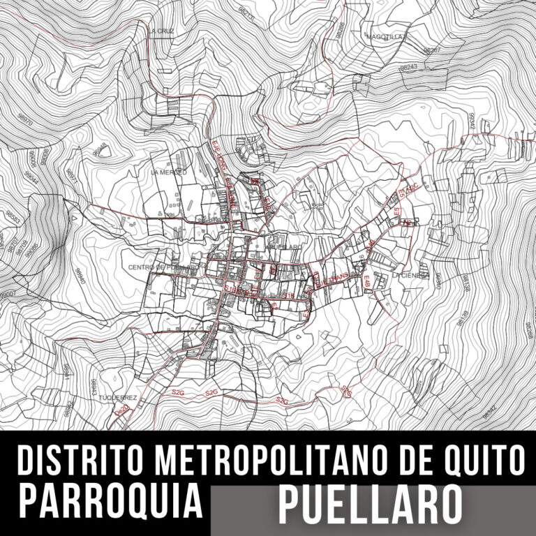 MAPA PREDIAL PARROQUIA PUELLARO DM QUITO + CURVAS DE NIVEL ...
