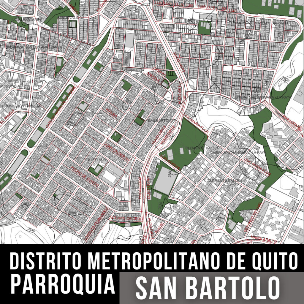 MAPA PREDIAL PARROQUIA SAN BARTOLO DM QUITO + CURVAS DE NIVEL ...
