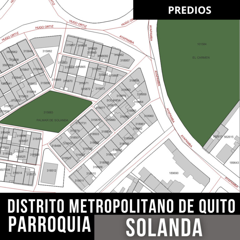 MAPA PREDIAL PARROQUIA SOLANDA DM QUITO + CURVAS DE NIVEL ...