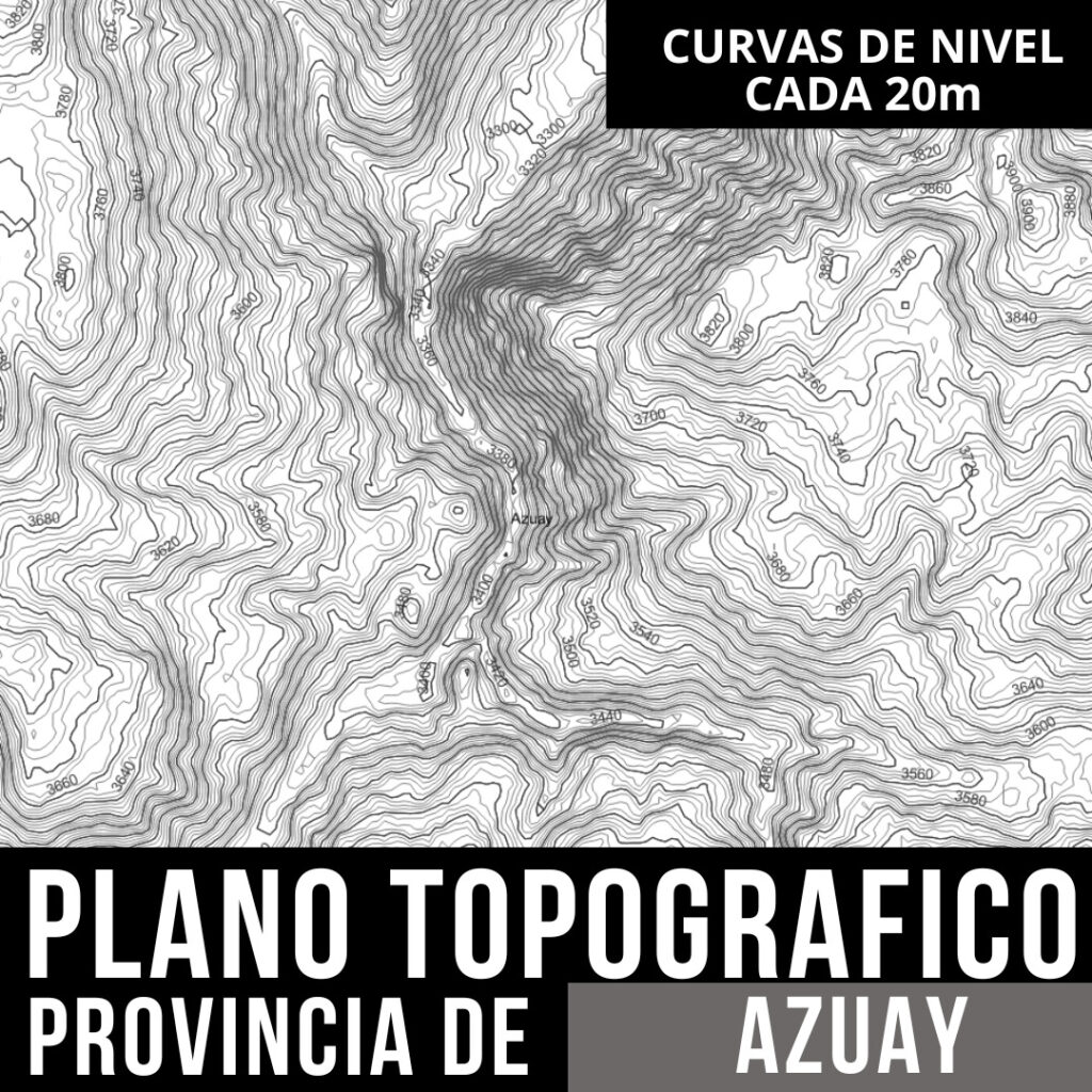 PACK x 3 PACK PLANO TOPOGRAFICO CON CURVAS DE NIVEL + LIMITES POLITICOS ...